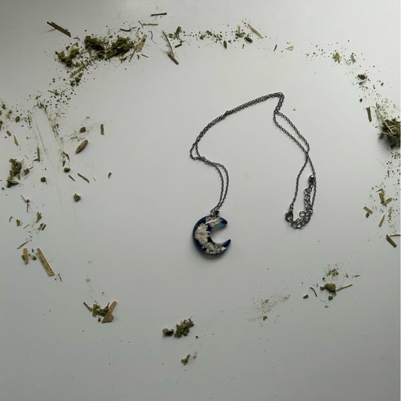 Jewelry | Pressed Flowers Moon Necklace | Poshmark